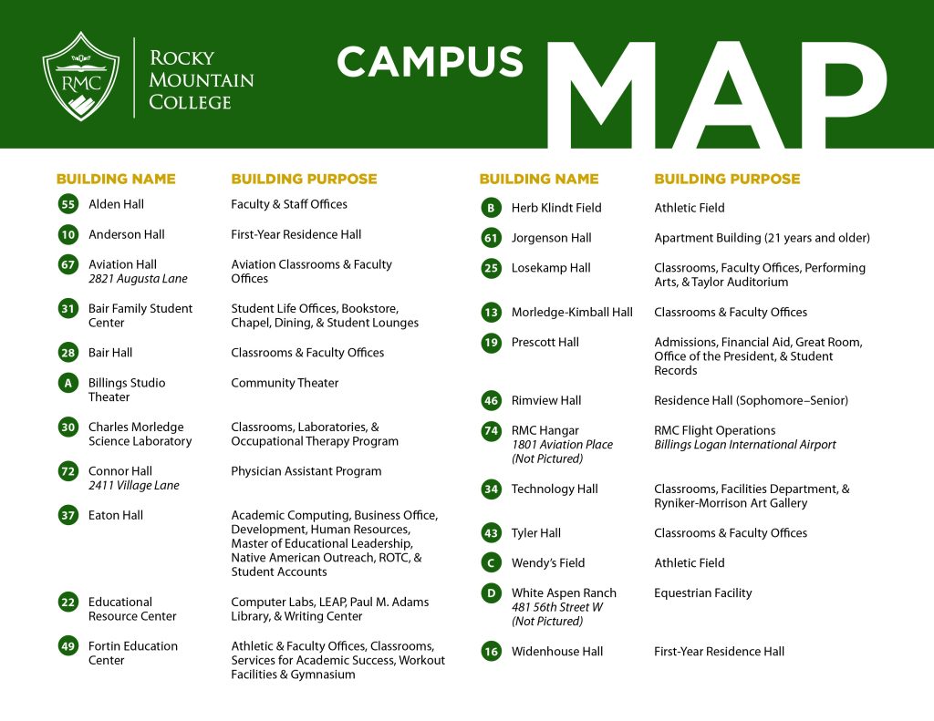 Rocky Mountain College Map - RMC